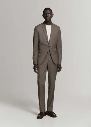 Mango Veste costume Par&iacute;s super slim-fit marron moyen - Homme - 46 - MANGO MAN