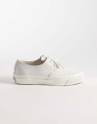 Vans Authentic - Sneaker in Wei&szlig; mit kleinem Schachbrettmuster