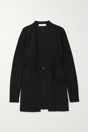 Chlo&eacute; Cardigan Aus Wolle Mit G&uuml;rtel - Schwarz