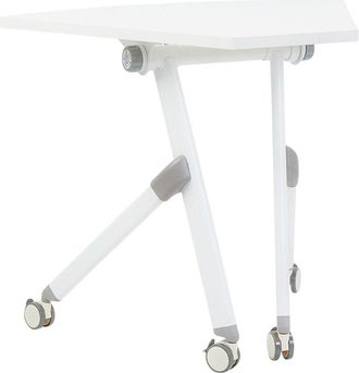 Beliani Beliani - Schreibtisch Wei&szlig; MDF-Tischplatte u. Metallgestell 90x64 cm Modulsystem Klappbar Faltbar mit Rollen Mobil B&uuml;rotisch f&uuml;r Homeoffice B&uuml;ro