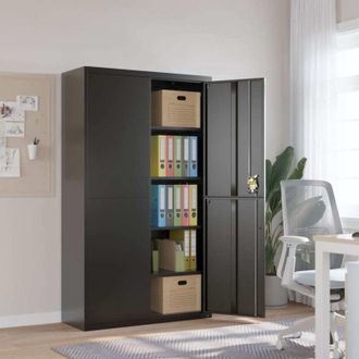 vidaXL Aktenschrank Schwarz 105x40x180 cm Stahl - Vidaxl
