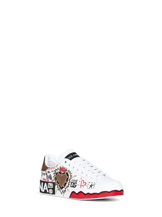 Dolce & Gabbana Womens Sneakers Portofino White Leather Calf Trainers