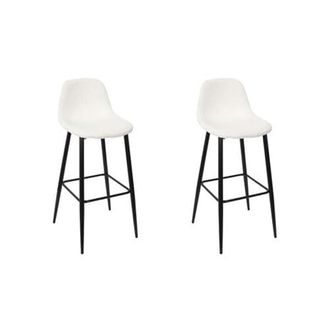 The Home Deco Factory HD0285, Set aus 2 Cotele Scott Beige Barstühlen, Weichheit, Möbel, Sitz, Hocker und Barstuhl, 46,5 x 100,5 x 49,5 cm, Sitzhöhe 70,5 cm, Beige Schwarz