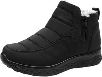 Generic Bottes de neige chaudes pour femme, imperméables, isolées, larges, antidérapantes, doublure douce et confortable, talon bas, tendance pour femme, Noir