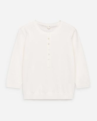 Arket Henley-Oberteil Aus Baumwolle -Wei&szlig;