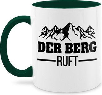 Shirtracer Tasse Tassen 325ml - Statement Sprüche - Der Berg ruft I Wandern Geschenk Bergsteiger I Bergliebhaber - 325 ml - Dunkelgrün - spruchtasse sarkasmus be