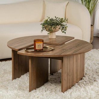 Dmora Wohnzimmertisch Codroipo 90x90x41h cm Braun, Quadrat