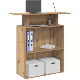 vidaXL Vidaxl - Bureau dangle ch&ecirc;ne artisanal 100x40x104 cm - Bois ding&eacute;nierie durable - Comptoir int&eacute;gr&eacute; pour bureaux et cliniques