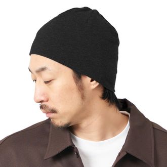 Charm by Casualbox Herren M&uuml;tze Kurze Beanie aus Bio Baumwolle - f&uuml;r Damen Chemo Kopfbedeckung Laufen Unterziehm&uuml;tze Unter Fahrradhelm Schwarz