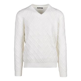 Daniele Alessandrini V-Ausschnitt Pullover - - Knitwear - Herren - Wei&szlig; - M