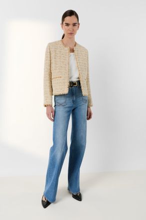 Gerard Darel Veste sans col en tweed et lurex - TALEA - Beige