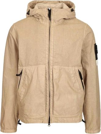 Stone Island Homme, Vestes, Beige, Taille: 2XL Veste &agrave; capuche