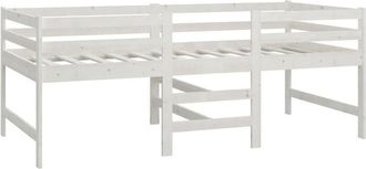 vidaXL Cadre de lit Blanc 90x200 cm Bois de pin massif Vidaxl