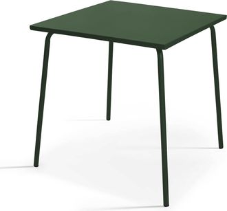 Oviala Gartentisch, quadratisch, aus Metall, Waldgrün, 70 cm - Palavas