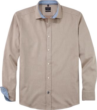 Olymp Herren Freizeithemd Langarm Casual,Faux Uni,059 Casual 22,01 Kent-Kragen,gr&uuml;n 45,XL