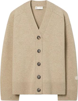 Tory Burch Femme, Pulls, Gris, Taille: 38 FR Wool Cardigan