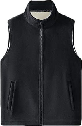 ORANDESIGNE Veste Polaire sans Manches Homme Blouson Gilet Polaire Zippé Chaud Sport Manteaux sans Manche Hiver pour Ski B Noir M