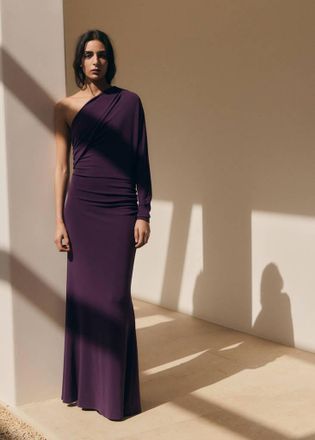 Mango Maxi collier avec boules en r&eacute;sine combin&eacute;es violet - Femme - XS - MANGO