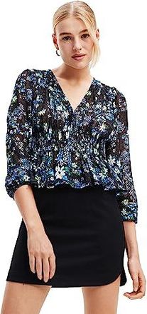 Desigual Blus_hamburgo Blouse, Bleu, X-Small Femme