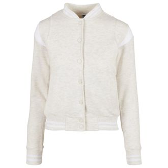 Urban Classics College Sweatjacke f&uuml;r Damen (Hellgrau/Wei&szlig;)