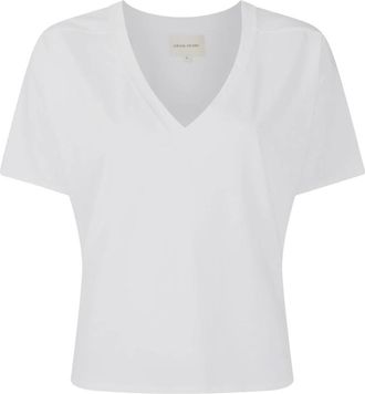 Loulou Studio Femme, Tops, Blanc, Taille: 40 FR T-Shirt Col en V Faaa