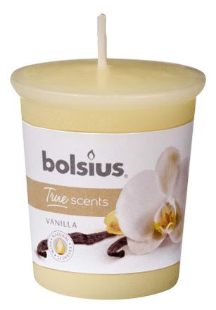 Bolsius Bolsius True Scents Mocko Votiv: Vanilleduft - Farbe Creme - lange Lebensdauer von 15 Stunden - Dekorative Kerze - nat&uuml;rliche Extrakte - 5,3 x 4,5 cm