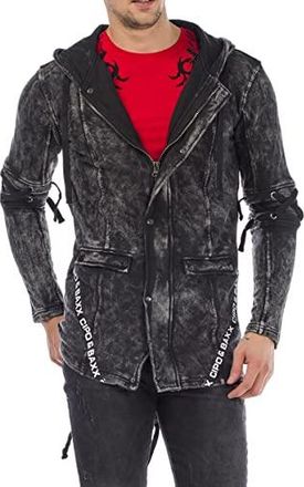 Cipo & Baxx Veste de surv&ecirc;tement pour homme avec fermeture &eacute;clair, gris fonc&eacute;, S