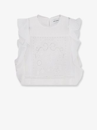 Self Portrait Ramie top with lace inserts - SELF PORTRAIT - gender_Woman