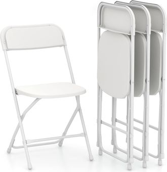 Giantex 4er Set Klappstuhl, Klappbare Esszimmerstühle mit Metallrahmen & Rückenlehne, Besucherstuhl für Party & Event, Gästestuhl bis 150kg