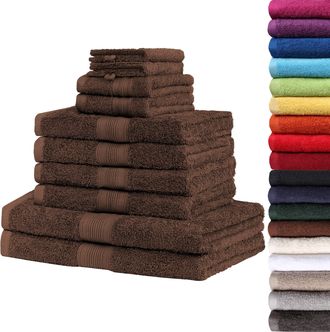 NatureMark 10 TLG. Frottier Handtuch-Set Verschiedene Größen 4X Handtücher, 2X Duschtücher, 2X Gästetücher, 2X Waschhandschuhe - Premium Qualität (10 TLG. Frotti