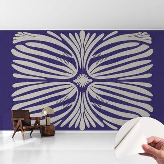Tulup Carta Da Parati Autoadesiva - Impermeabile - Murale Da Parete - Decorazione Murale - Simmetria Floreale 416x254 Cm