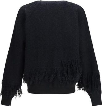 Yohji Yamamoto Fringed Wool Sweatshirt - Black