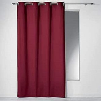 Douceur d'Int&eacute;rieur Coton dInt&eacute;rieur &Ouml;senvorhang, 140 x 240 cm, Baumwolle, einfarbig, Panama Bordeaux