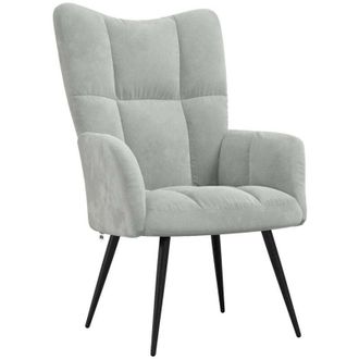 vidaXL Relaxsessel Hellgrau Samt - Vidaxl