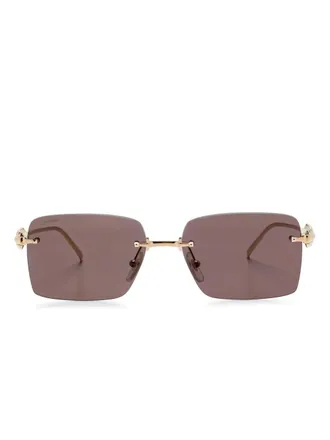 Cartier Sonnenbrille mit eckigem Gestell - Gold