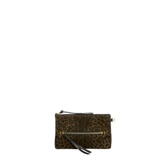 Jerome Dreyfuss Femme, Sacs, Multicolore, Taille: ONE Size J&eacute;r&ocirc;me Dreyfuss Pochette Lucky Clutch - Cuir Su&eacute;d&eacute; L&eacute;opard Kaki