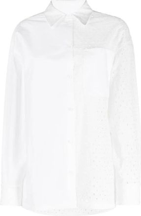 Kenzo Femme, Blouses et Chemises, Blanc, Taille: 34 FR Asymmetric Broderie Anglaise Shirt