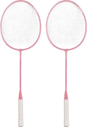 CHICIRIS Taidda Rosafarbenes Badmintonschl&auml;ger-Set, Leichter Rahmen aus Eisenlegierung f&uuml;r Schnelle Ballr&uuml;ckf&uuml;hrung und Bequemen Griff, 2 Badmintonschl&auml;ger und
