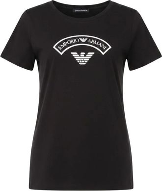 Emporio Armani Femme, Tops, Noir, Taille: 42 FR T-Shirt 164340 Logomania