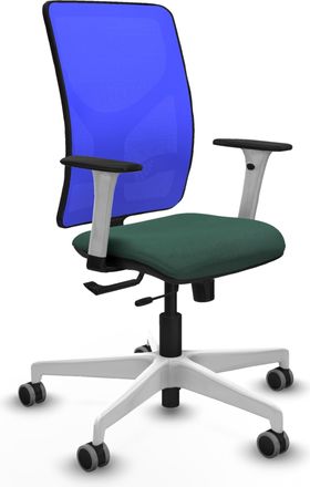 Piqueras y Crespo Ergonomischer Stuhl mit schwarzen und wei&szlig;en Armlehnen, h&ouml;henverstellbare Lendenwirbelst&uuml;tze, ausgestattet mit Syncro/Traslack und Schneideschaum, Bla