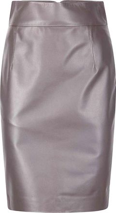 Tagliatore Jupe En Cuir - Marron Fonc&eacute;