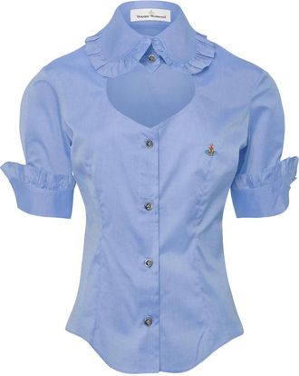Vivienne Westwood Ruffled-detail Logo-embroidered Shirt