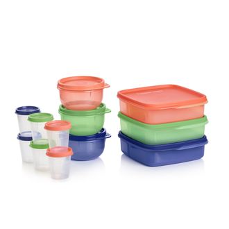 Tupperware Lunch-Bunch 24-teiliges Frischhaltedosen-Set in mehreren Farben, sp&uuml;lmaschinenfest und BPA-frei (12 Beh&auml;lter, 12 Deckel)