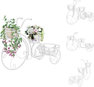vidaXL Vidaxl - Blumentreppe Fahrradform Vintage-Stil Metall - Pflanzenst&auml;nder - Blumentr&auml;ger - Metallpflanze - Dekoration - Vintage Stil