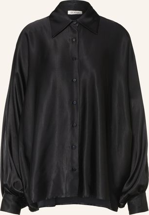SoSUE Sosue Hemdbluse Antonia Aus Satin schwarz