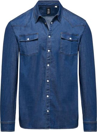 Bomboogie Homme, Chemises, Bleu, Taille: S Chemise Rodeo en Denim Stretch