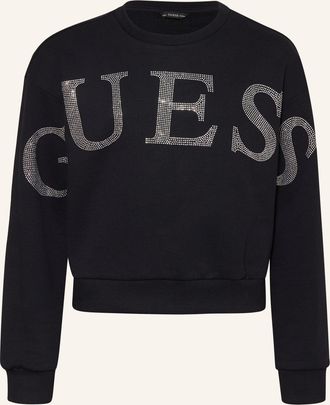 Guess Sweatshirt Mit Schmucksteinen schwarz