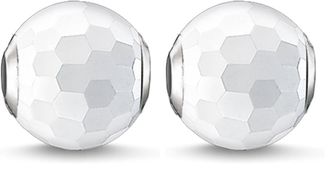 Thomas Sabo Damen Bead Achat facettiert wei&szlig; Karma Beads 925 Sterling Silber K0126-130-14 (Packung mit 2)