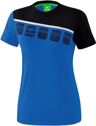 Erima Damen 5-C T-Shirt, new royal/schwarz/weiß, 34