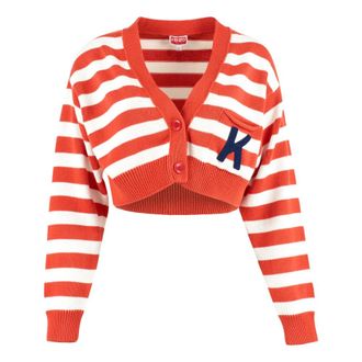 Kenzo Gestreifte Baumwoll-Cardigan - - Knitwear - Damen - Mehrfarbig - L